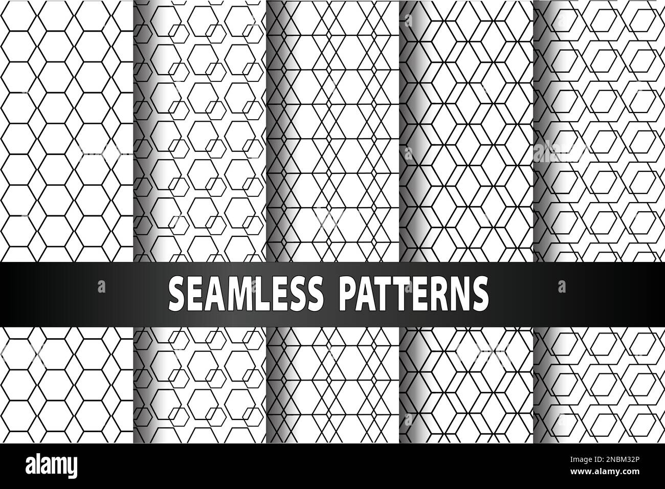 Geometric Seamless Vector Patterns Set Modern Line Repeat Graphics With Simple Geometrical