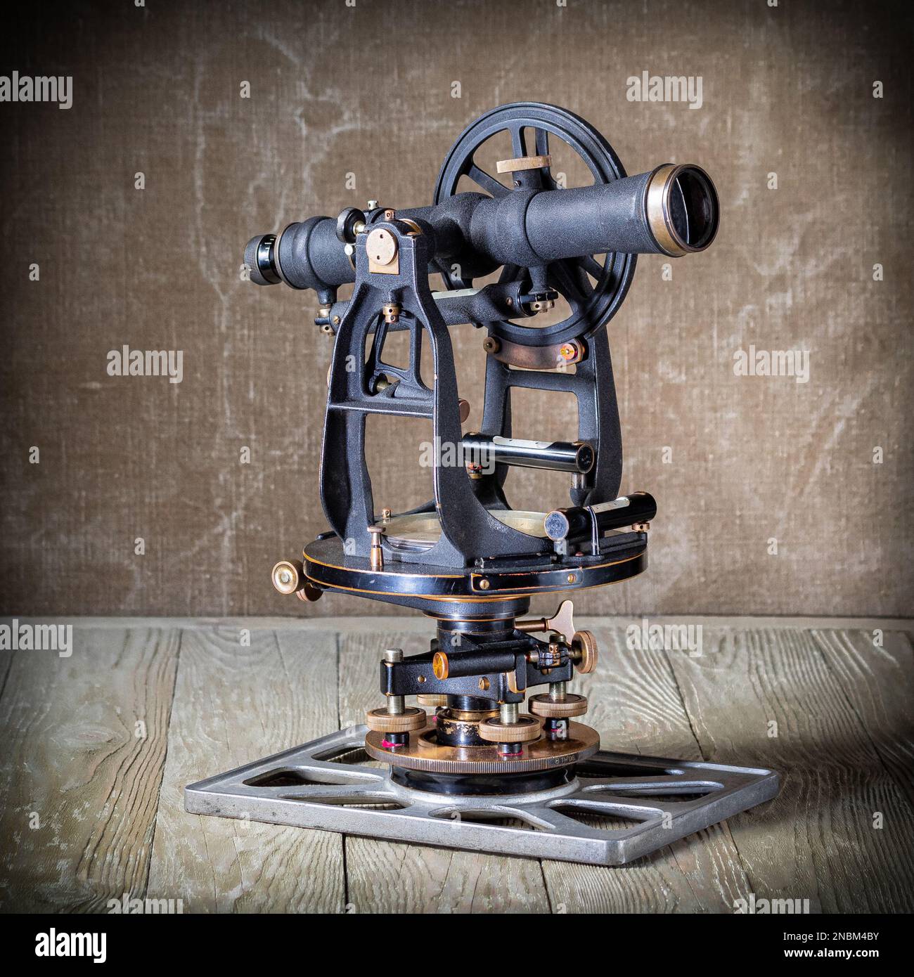 old american geodetic instrument theodolite in retro style Stock Photo ...