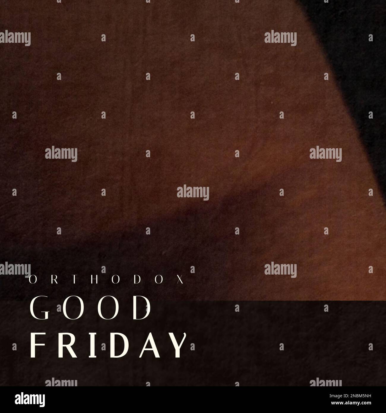 Composition of orthodox good friday text and copy space over brown ...