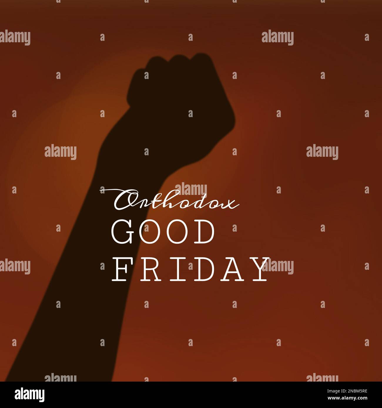 Composition of orthodox good friday text and copy space over fist on ...