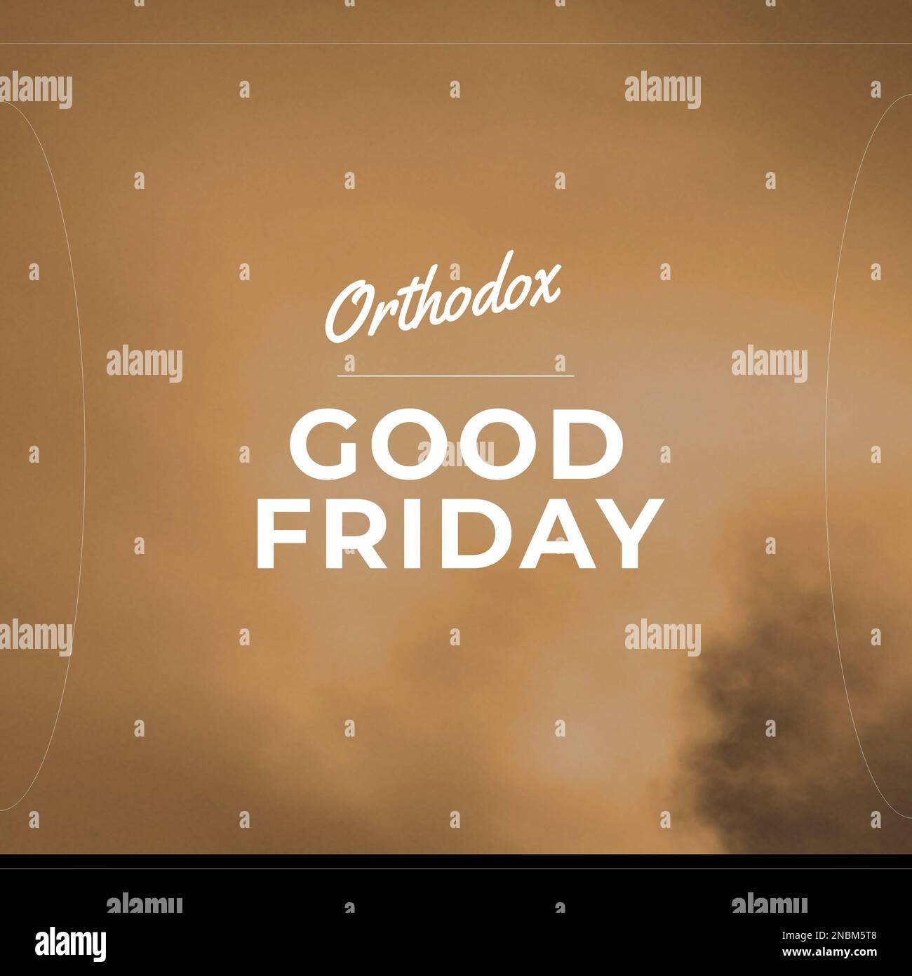 Composition of orthodox good friday text and copy space over brown ...