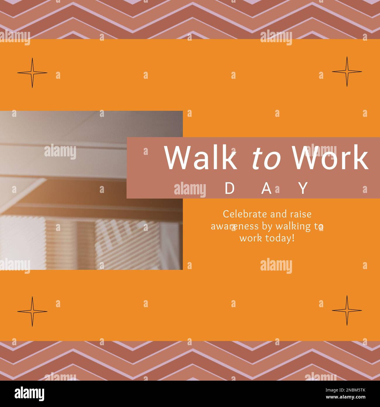 Composition of walk to work day text and copy space on patterned ...