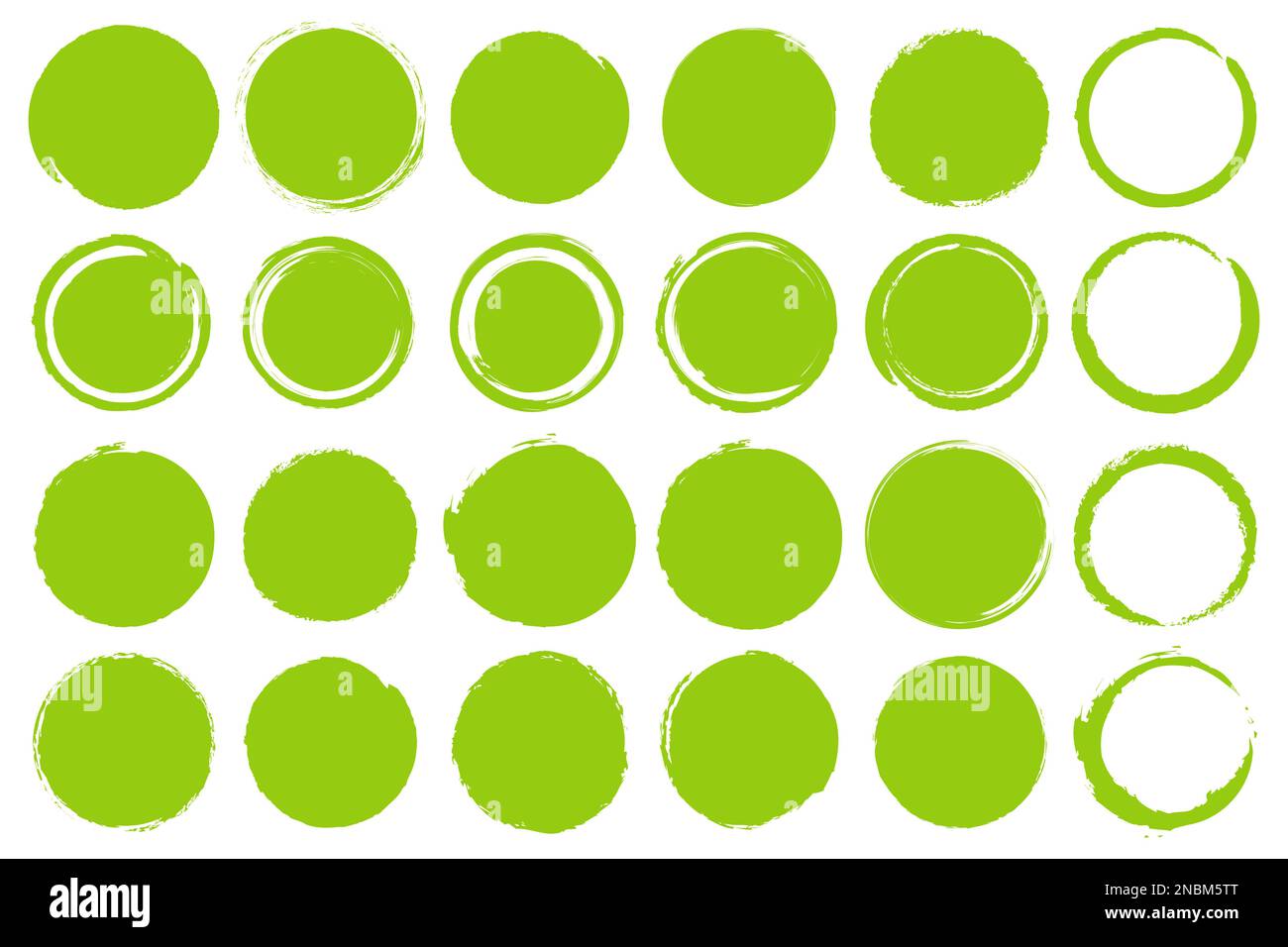 Set of green grunge circles shapes on a white background Stock Vector ...
