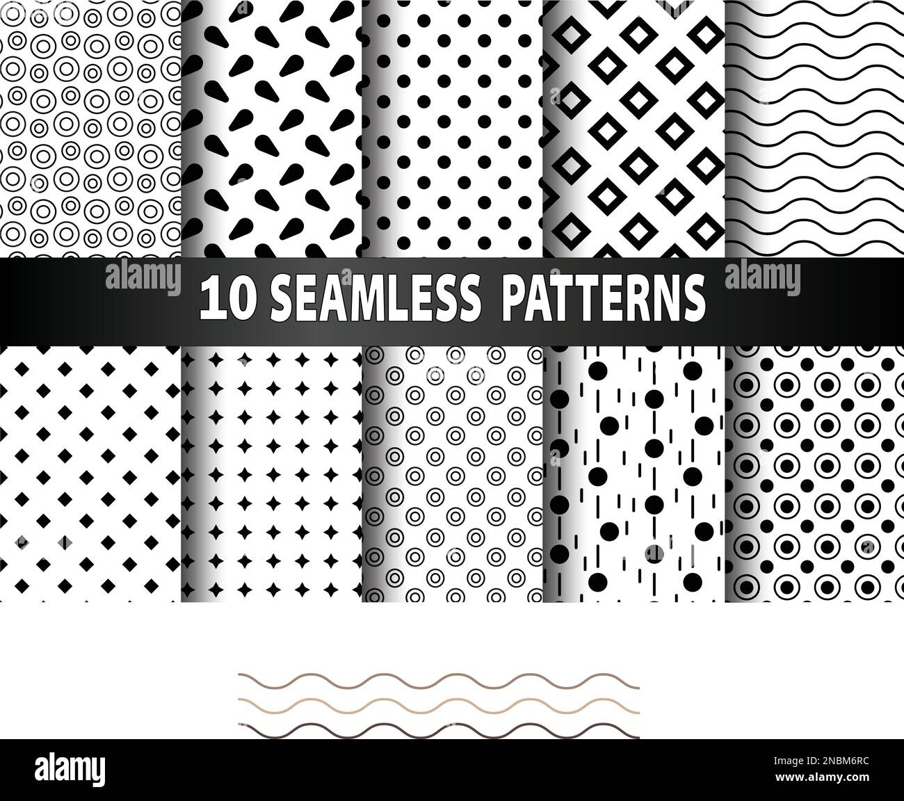 Black white seamless dot patterns Stock Vector Images - Alamy