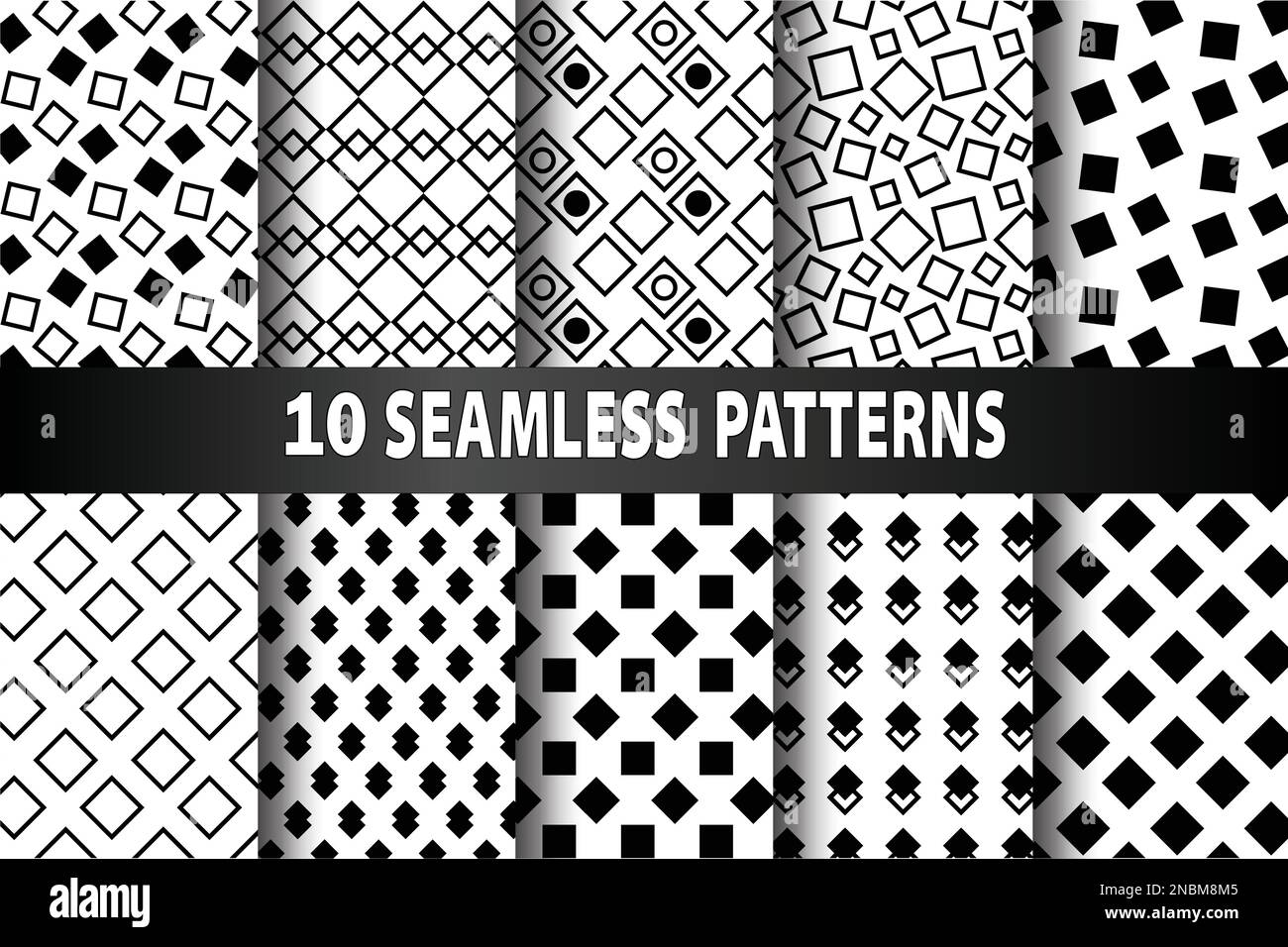 Collection Of Seamless Geometric Minimalistic Patterns Stock Vector Image And Art Alamy