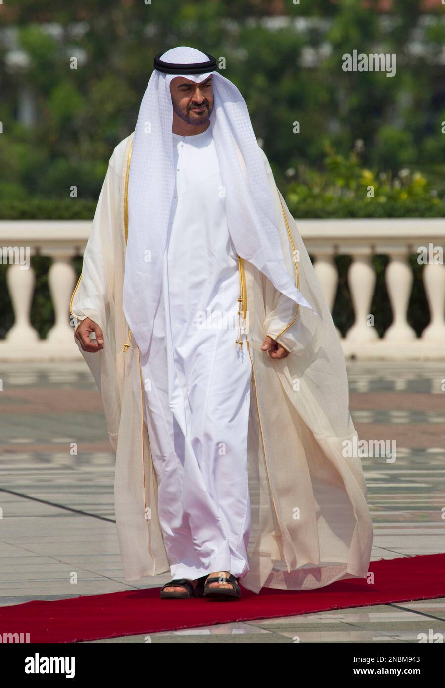 Abu Dhabi Crown Prince Sheik Mohammed bin Zayed Al Nahyan walks the red ...