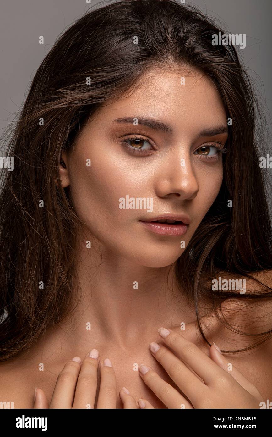 Pretty girl in studio Stock Photo - Alamy