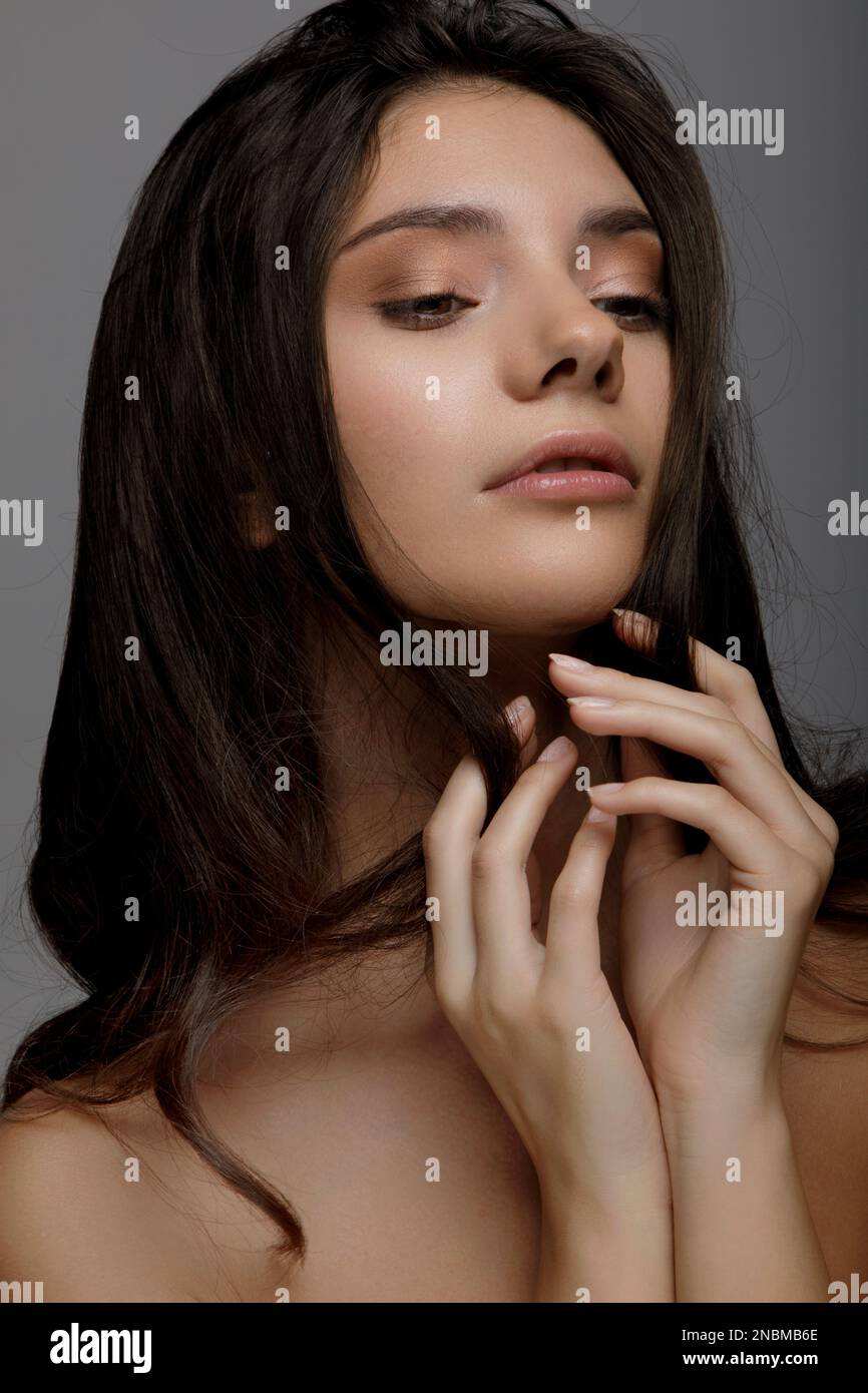 Pretty girl in studio Stock Photo - Alamy