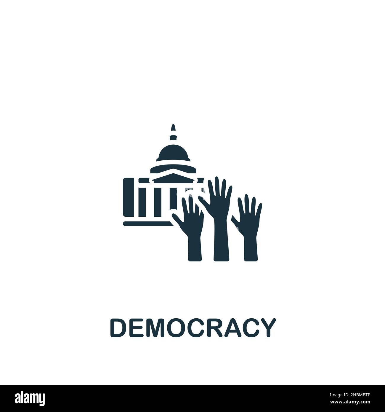 Democracy icon. Monochrome simple sign from election collection ...