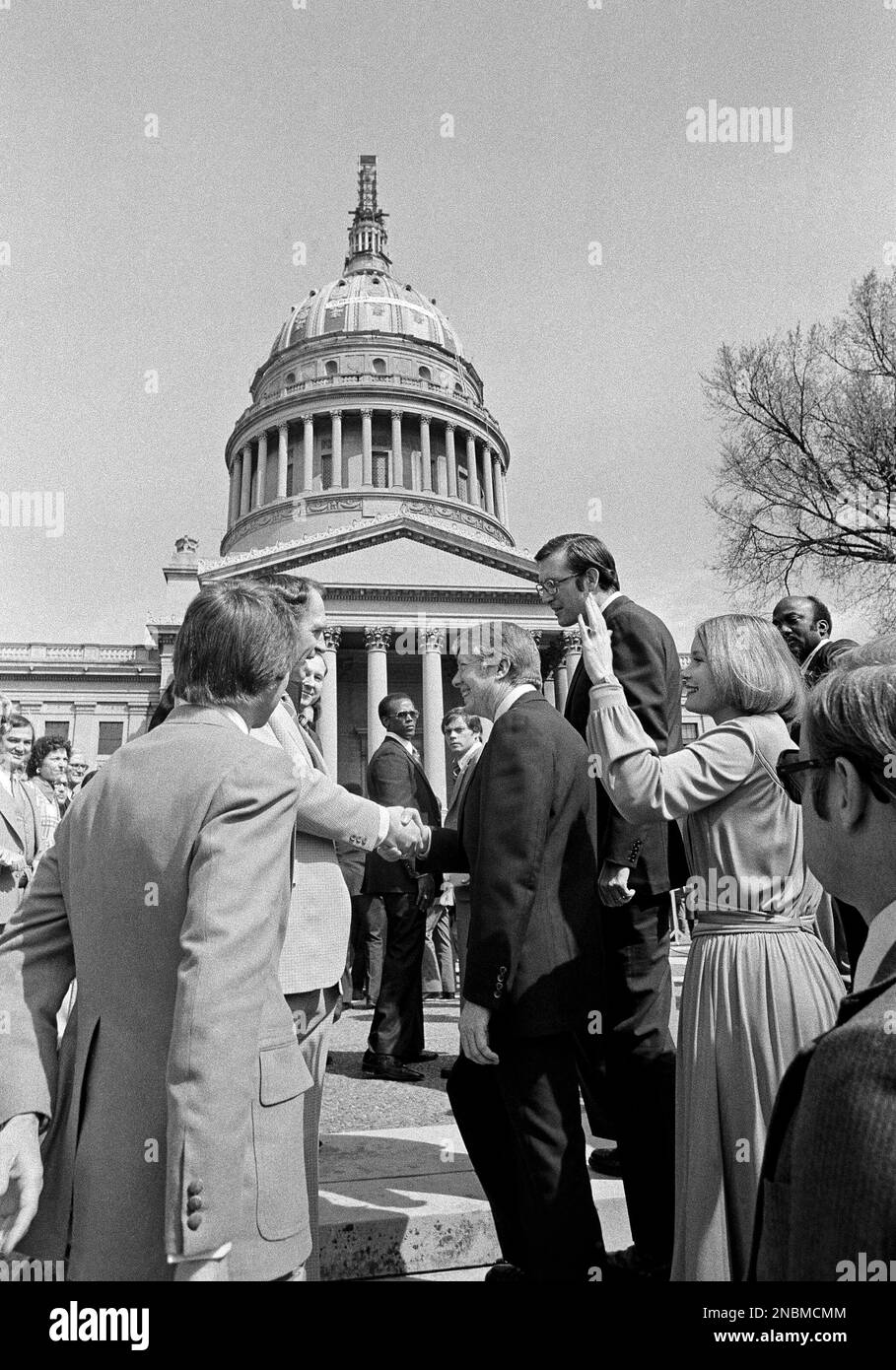 President Jimmy Carter was met by a crowd of about 5,000 at the West ...