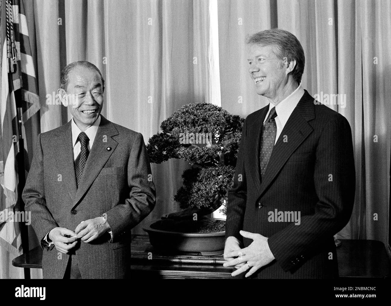 Japanese Prime Minister Takeo Fukuda and President Jimmy Carter shown ...