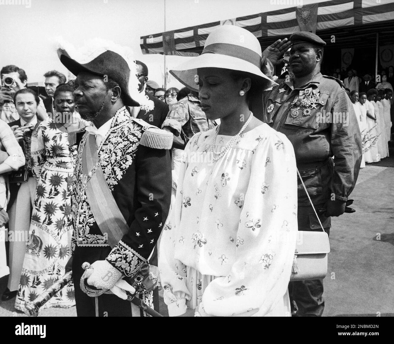 Jean Bedel Bokassa and his wife Catherine 28, during their coronation ...
