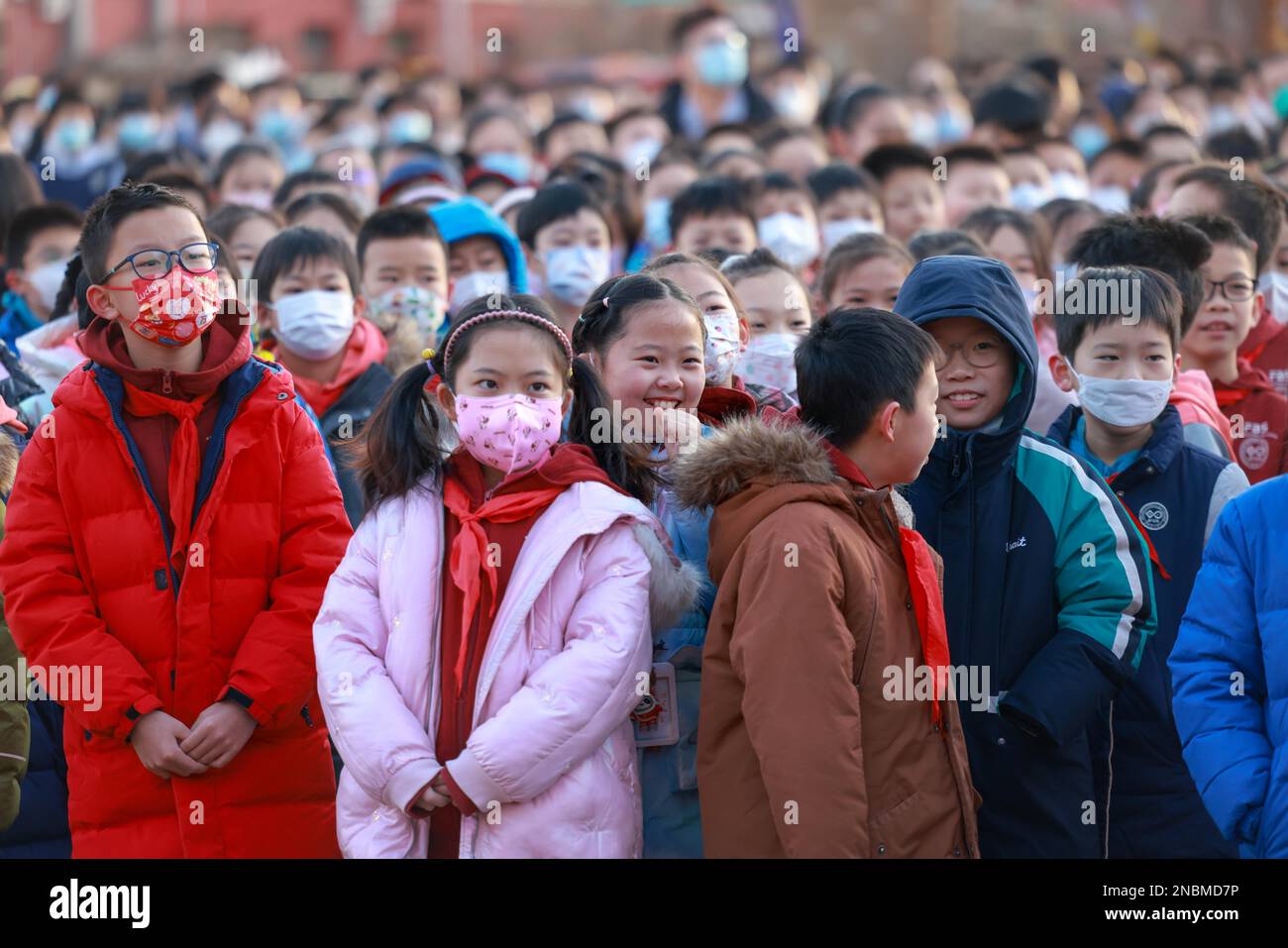 Primary and secondary school students return to campus as the spring ...