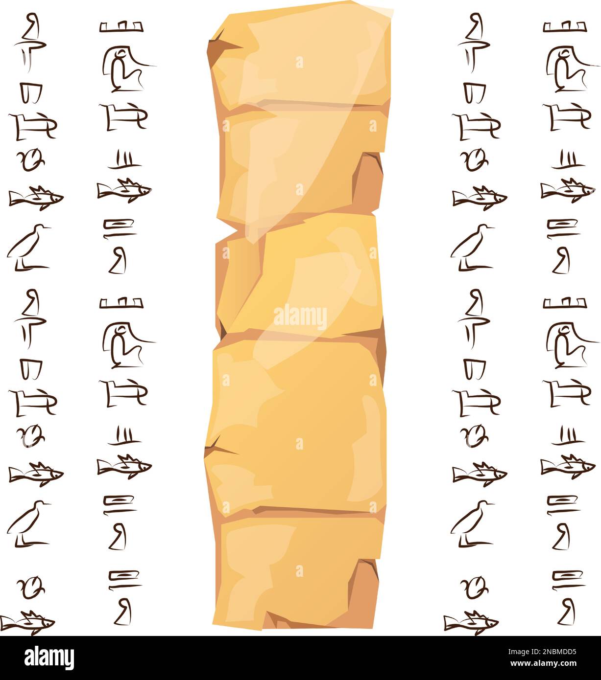 Ancient Egypt papyrus, stone pillar or clay plate cartoon vector ...