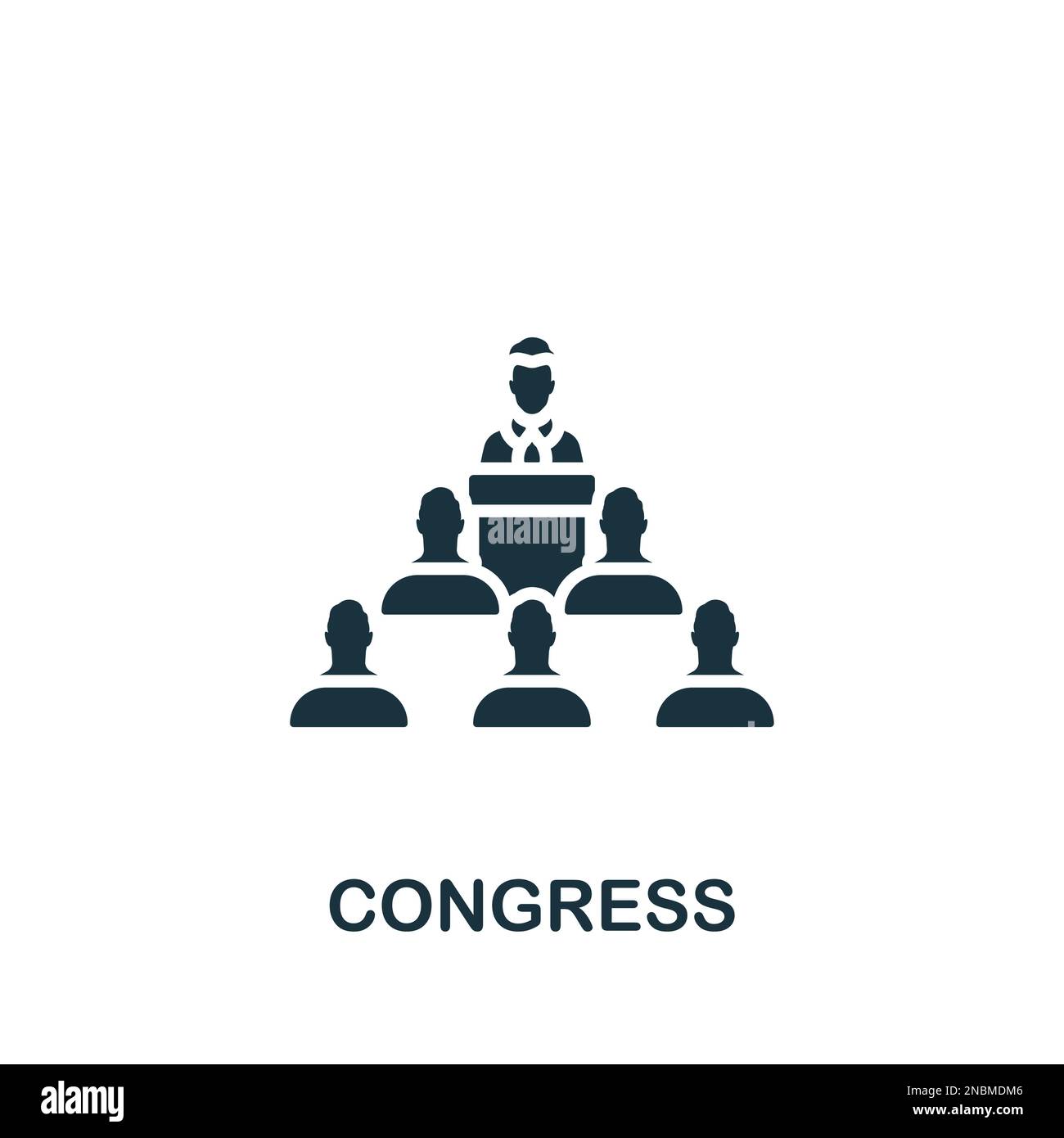 Congress icon. Monochrome simple sign from election collection. Congress icon for logo ...