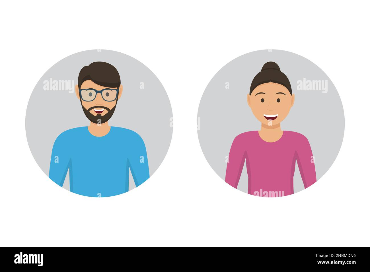 Male and female user icons in a flat design Stock Vector Image & Art ...