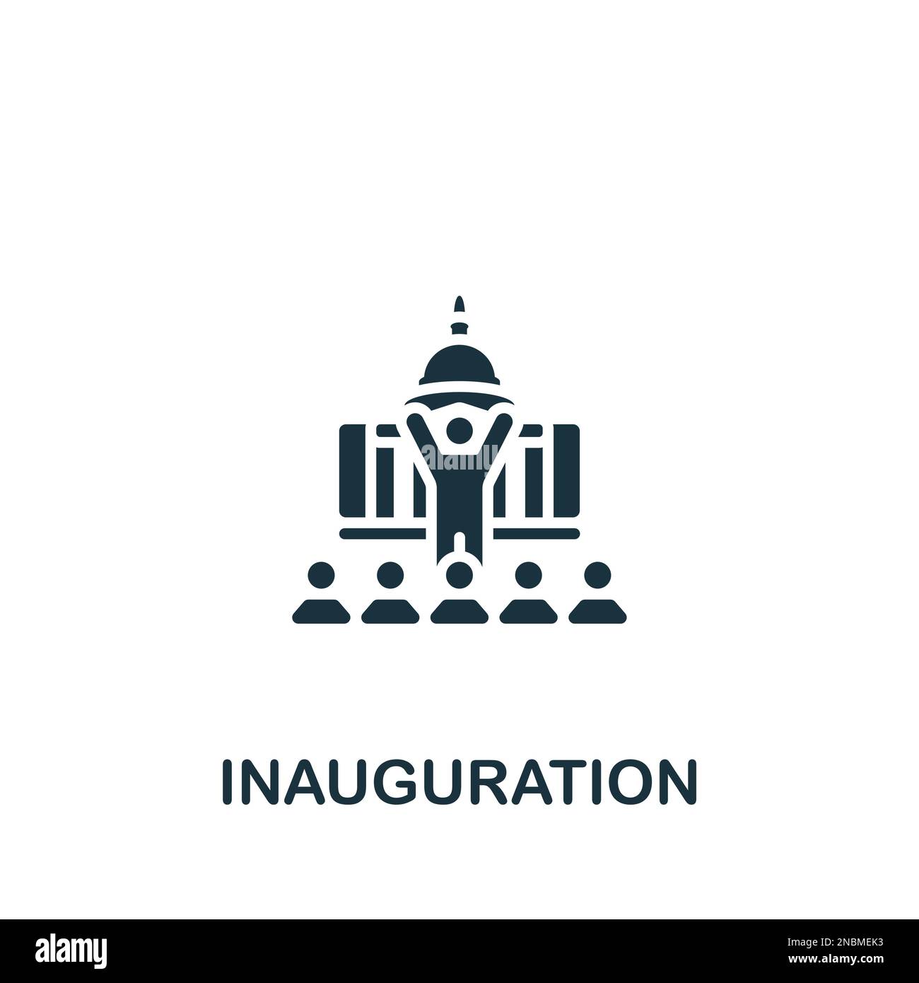 Inauguration icon. Monochrome simple sign from election collection ... Inauguration icon. Monochrome simple sign from election collection ...