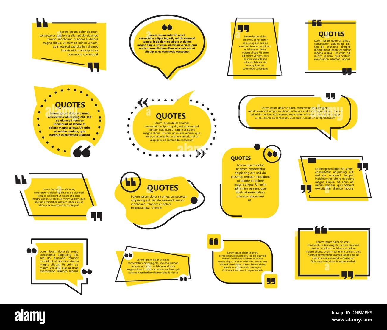 Set of quote bubbles template in a flat design Stock Vector Image & Art ...