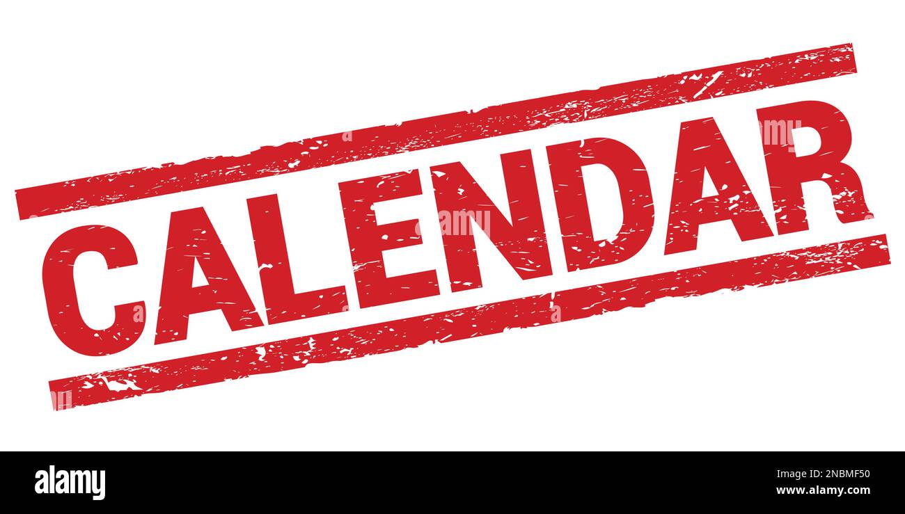 CALENDAR text written on red rectangle stamp sign Stock Photo - Alamy
