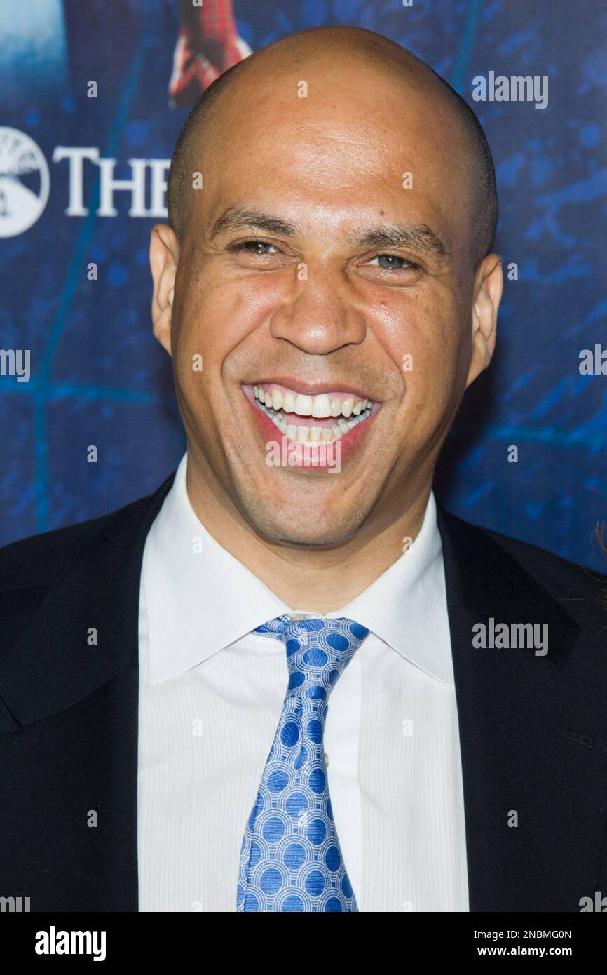 Newark Mayor Cory Booker arrives at the opening night performance of ...