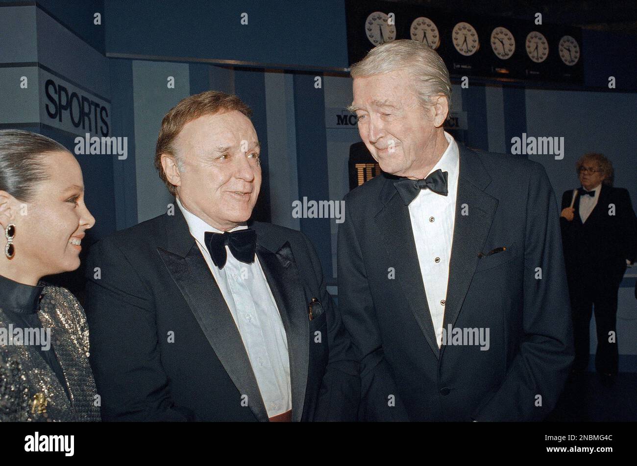 Actor Rod Steiger, left, and Jimmy Stewart talk in Los Angeles, Jan. 12 ...