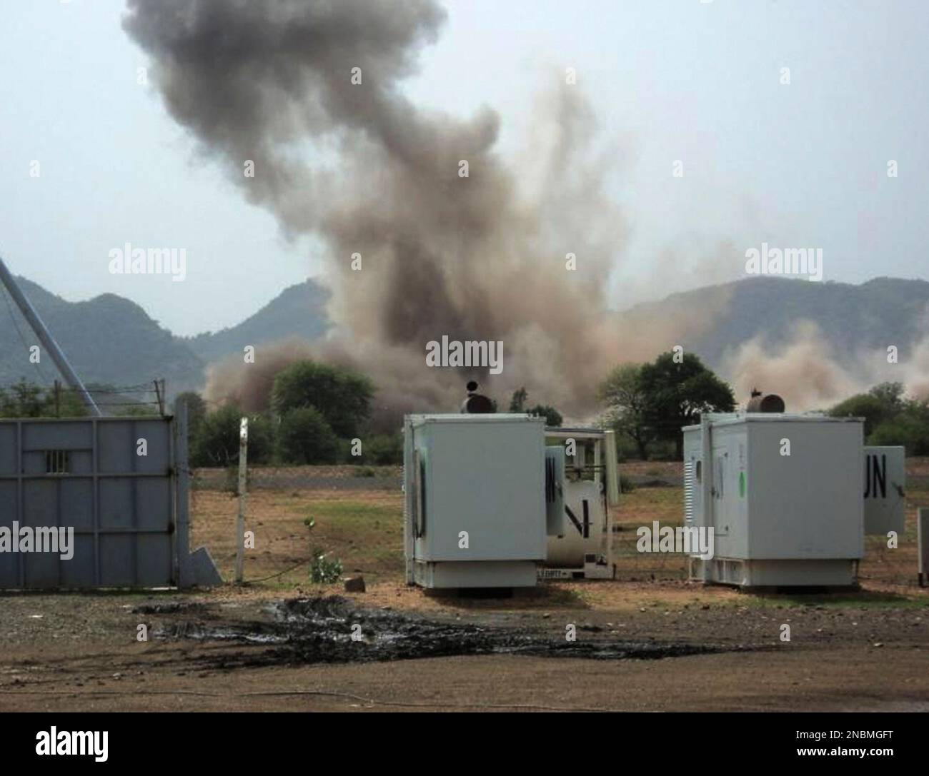 A hugh explosion near a United Nations compound in South Kordofan state ...