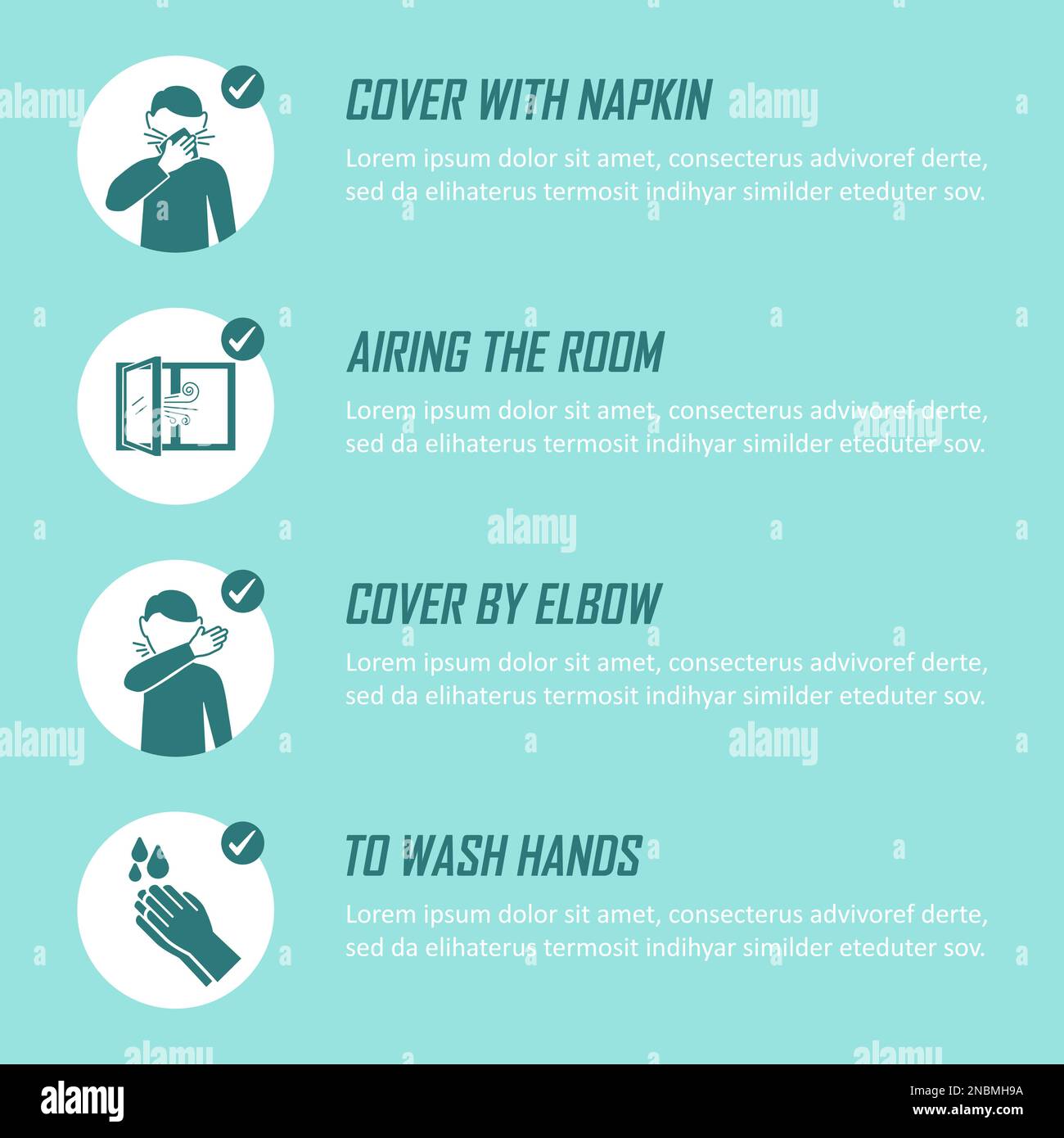 Coronavirus infographic background. Preventive measures icons for not ...