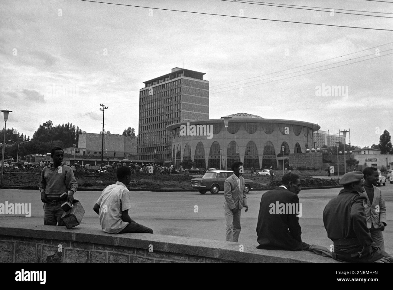 General view of the modern building of the Commercial Bank of Ethiopia ...
