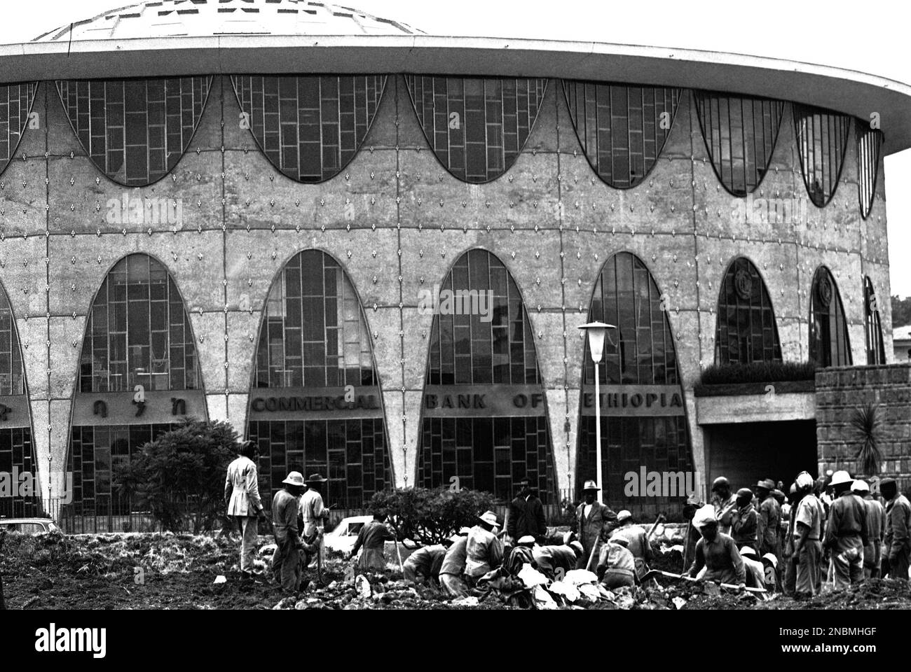 View of the modern building of the Commercial Bank of Ethiopia in Addis ...