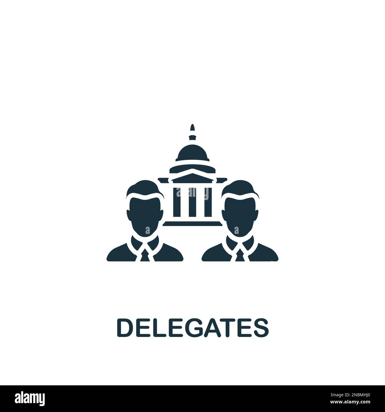 Delegates icon. Monochrome simple sign from election collection ...