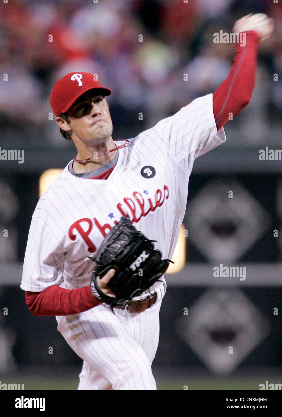 Philadelphia Phillies starting pitcher Cole Hamels at work during the ...