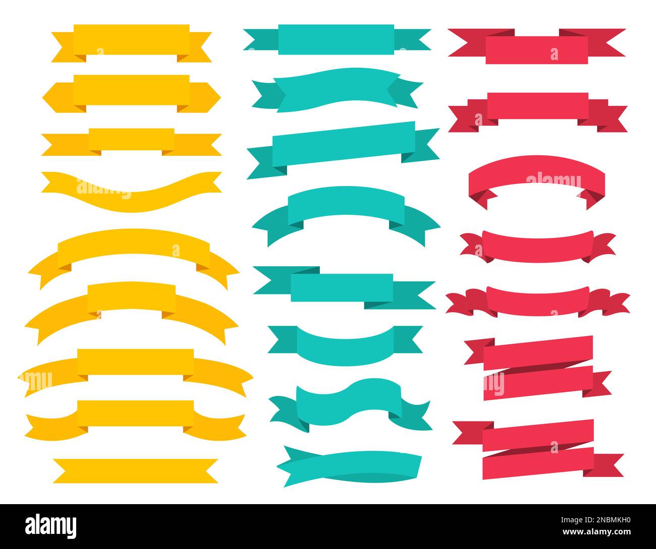 Set of banner ribbon elements on a white background. Vector ...