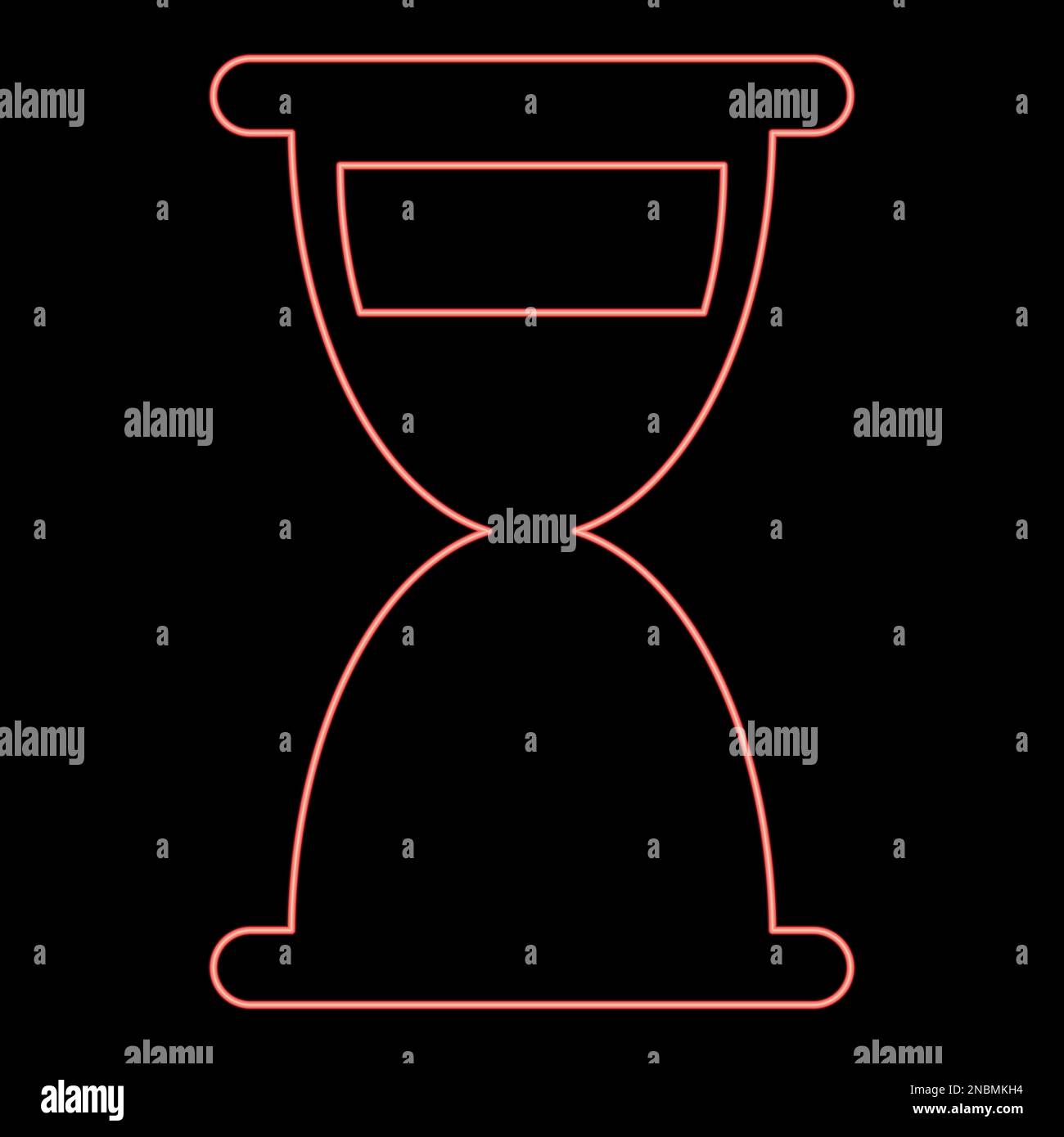 Neon hourglass sand clock antique red color vector illustration image ...
