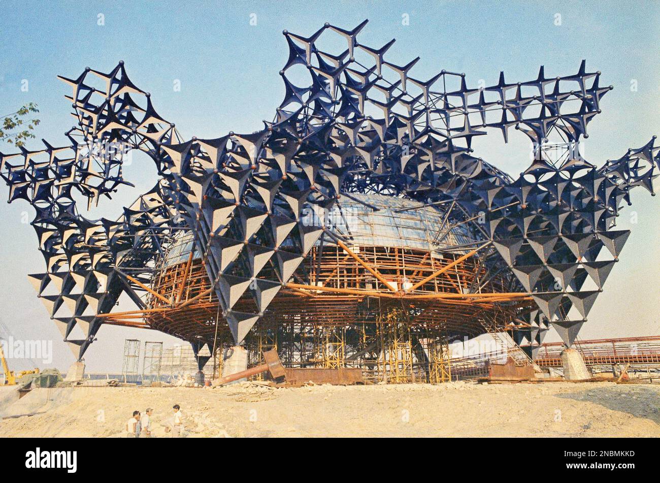 Expo ’70 pavilions take shape as they are built in Osaka, Japan, Sept ...