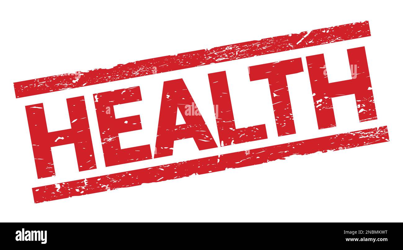 HEALTH text written on red rectangle stamp sign Stock Photo - Alamy
