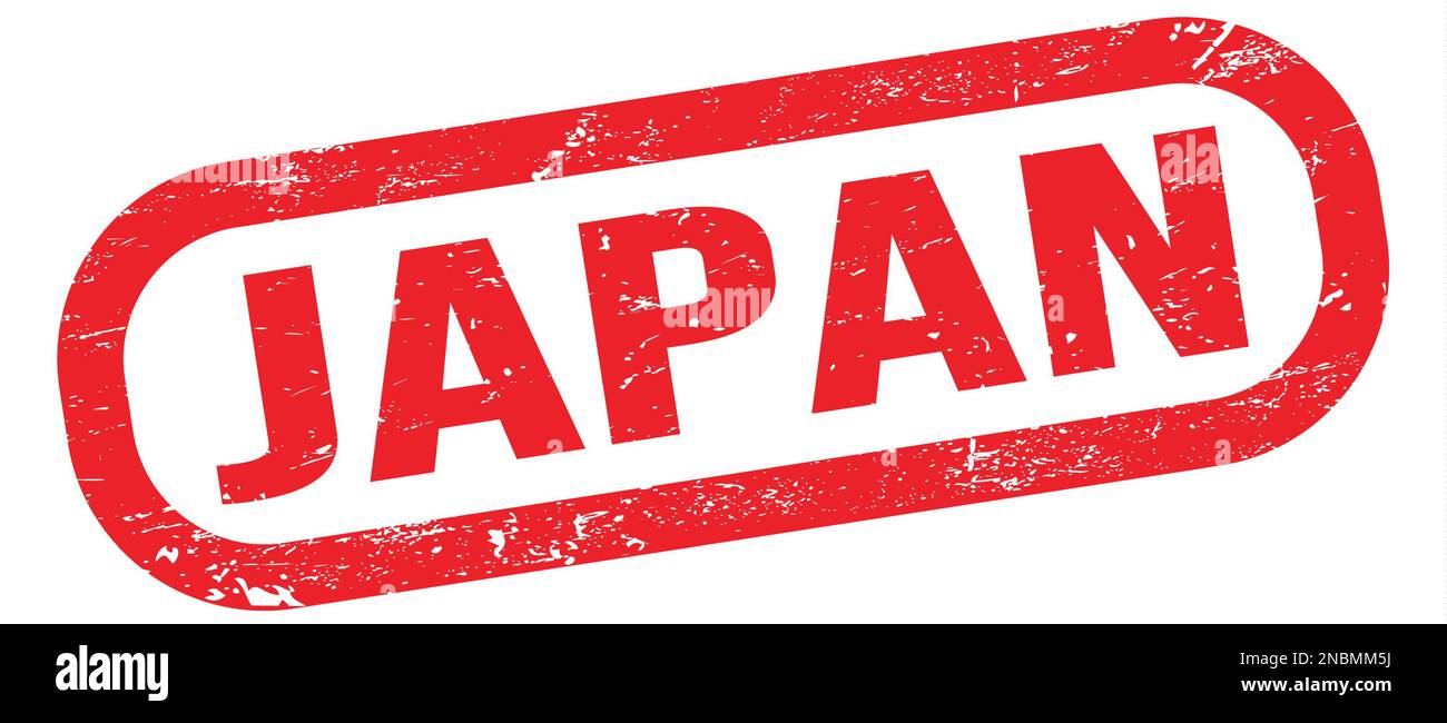 JAPAN, text written on red rectangle stamp sign Stock Photo - Alamy