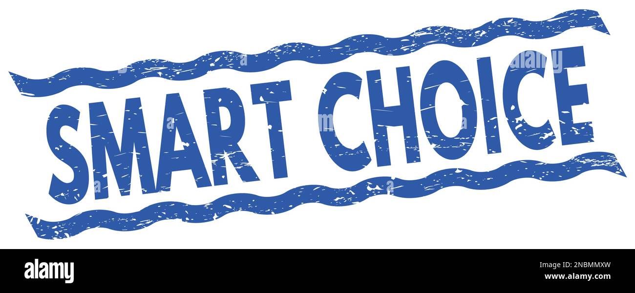 SMART CHOICE text written on blue lines stamp sign Stock Photo - Alamy