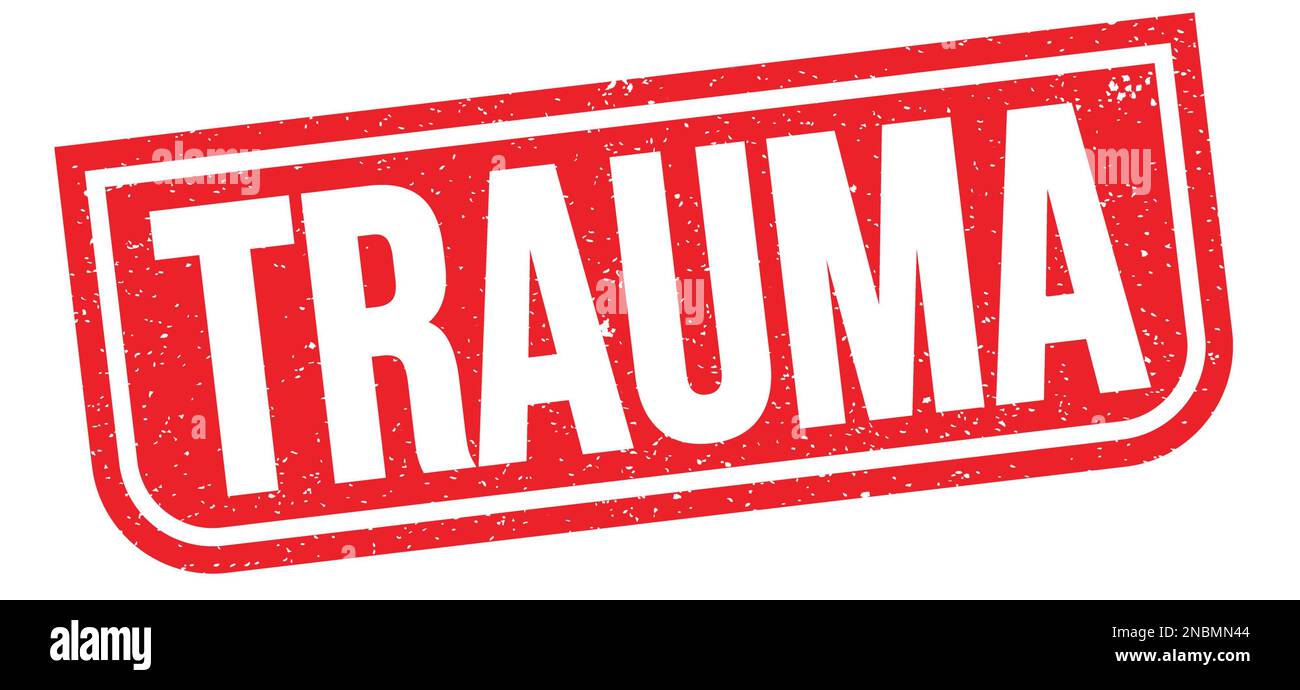 TRAUMA text written on red grungy stamp sign Stock Photo - Alamy