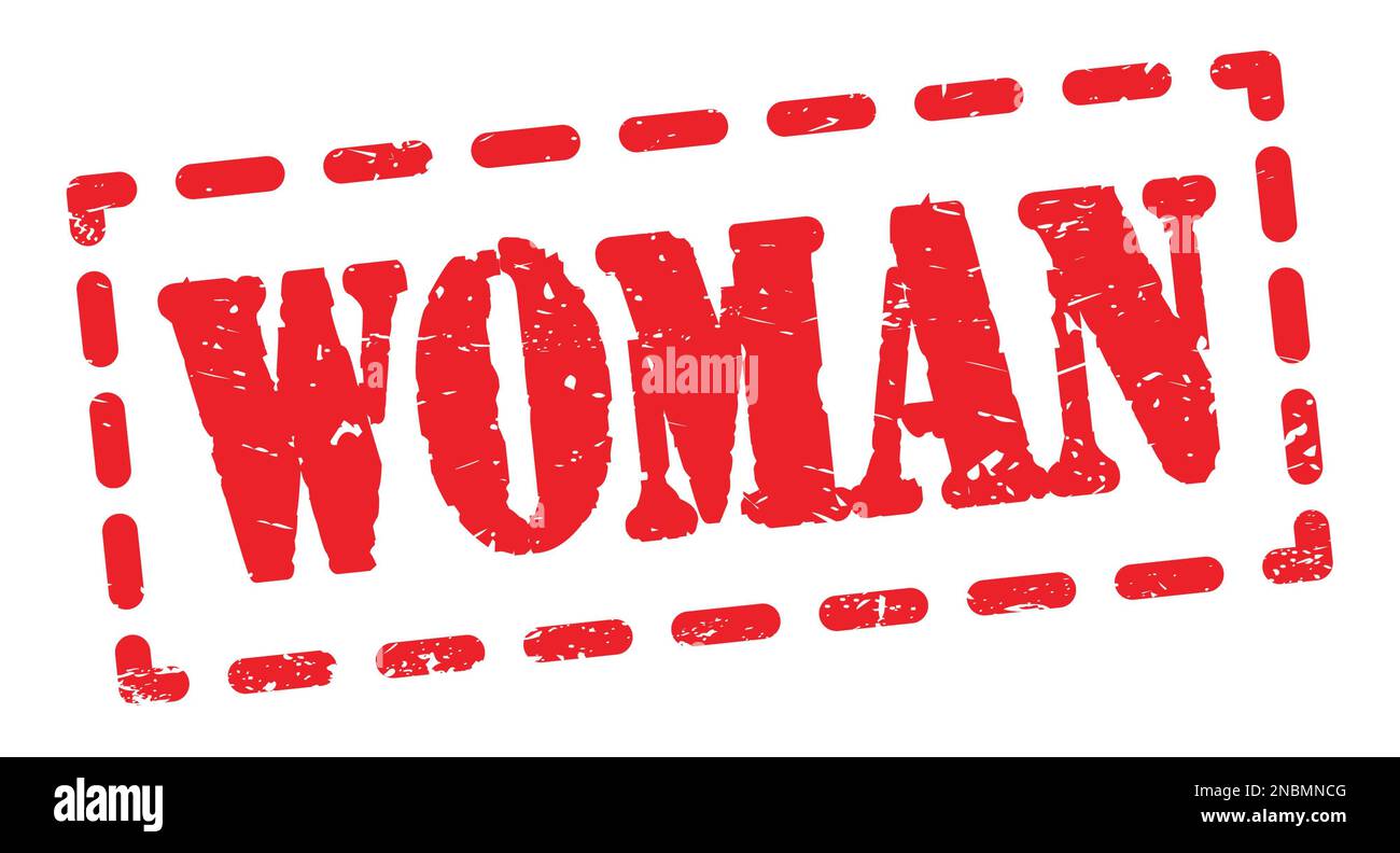 WOMAN text written on red dash stamp sign Stock Photo - Alamy