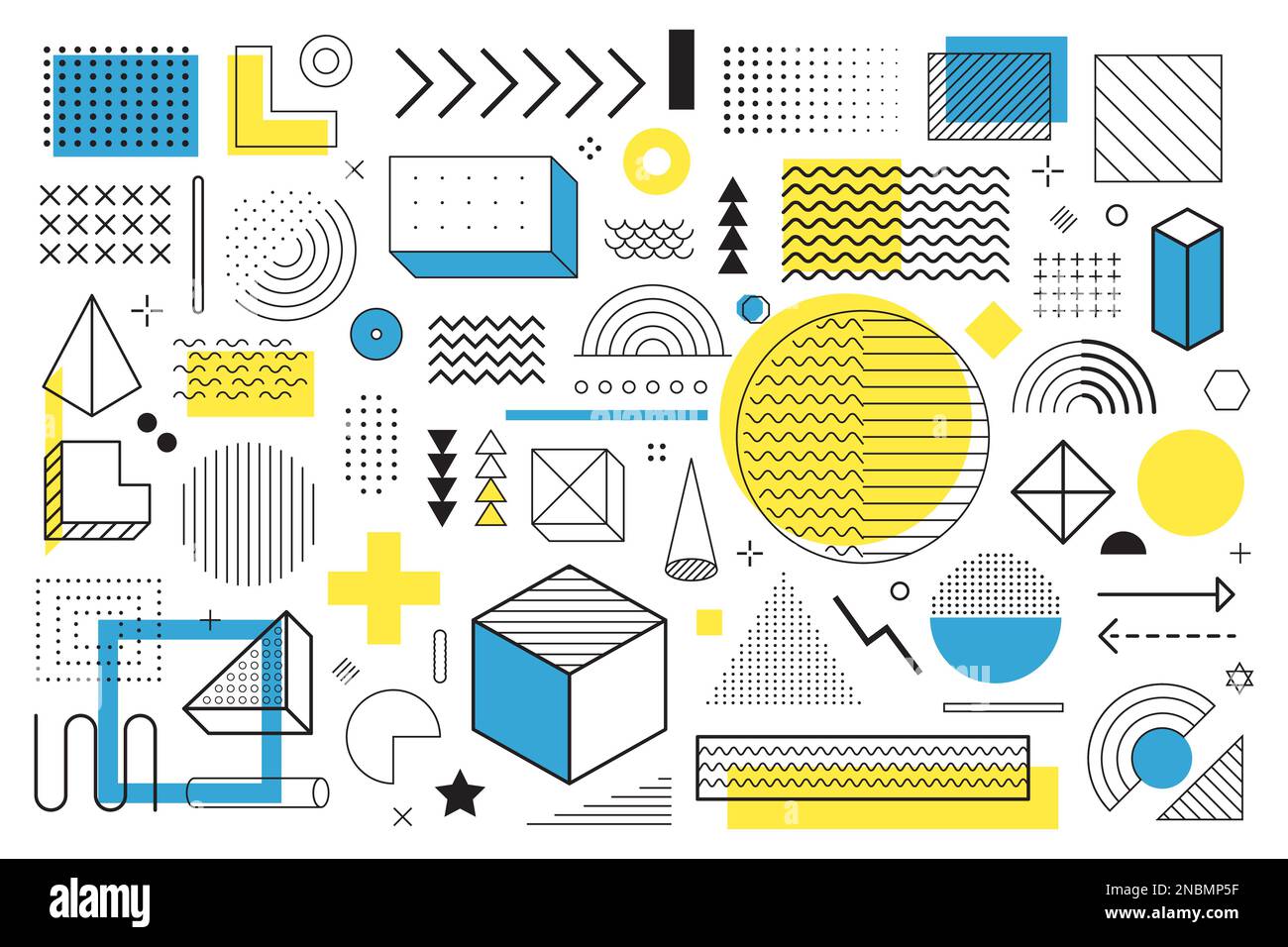 Big set of memphis design elements on a white background Stock Vector Image & Art - Alamy