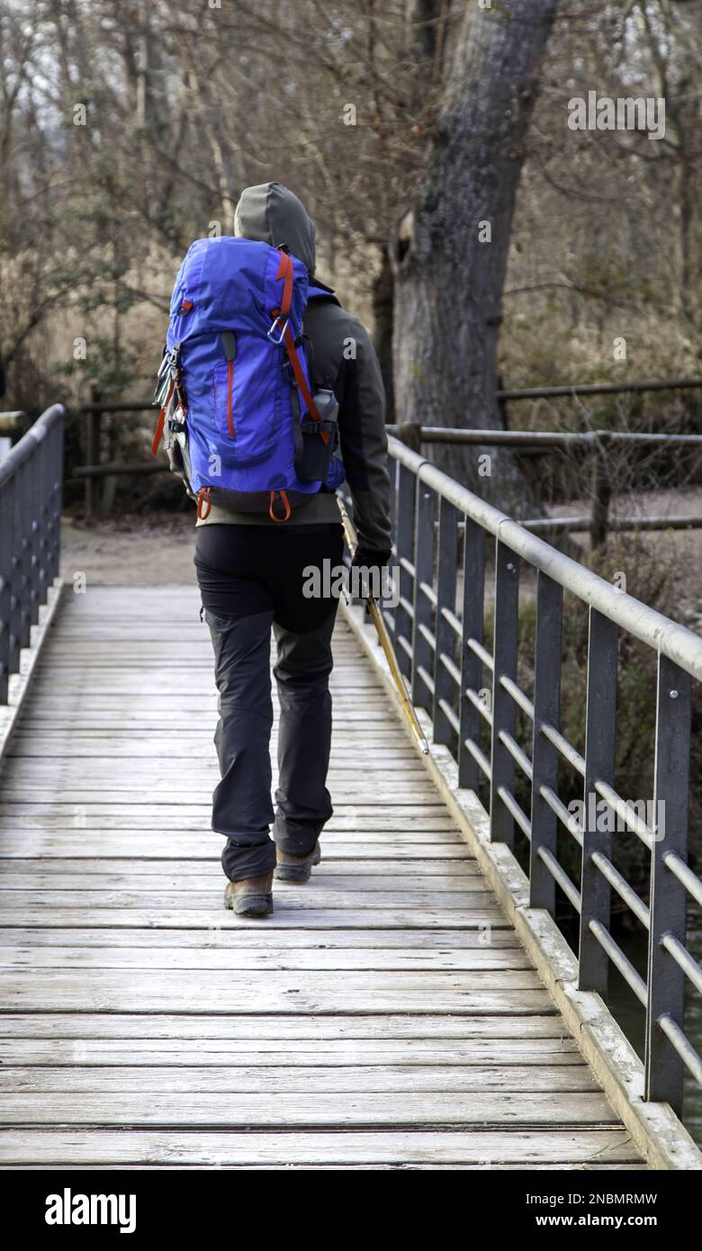 Pilgrim on countryside road hi-res stock photography and images - Alamy