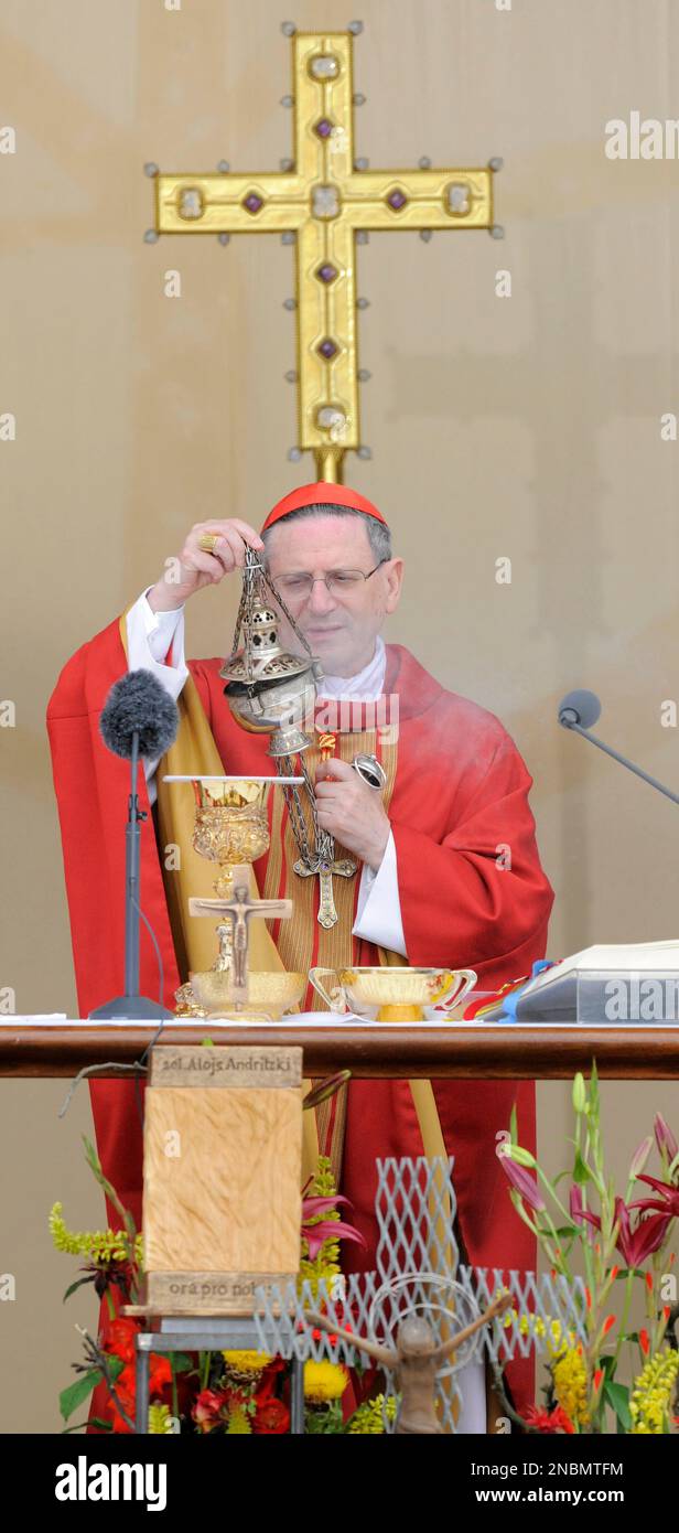 Cardinal Angelo Amato celebrates a mass during the beatification ...