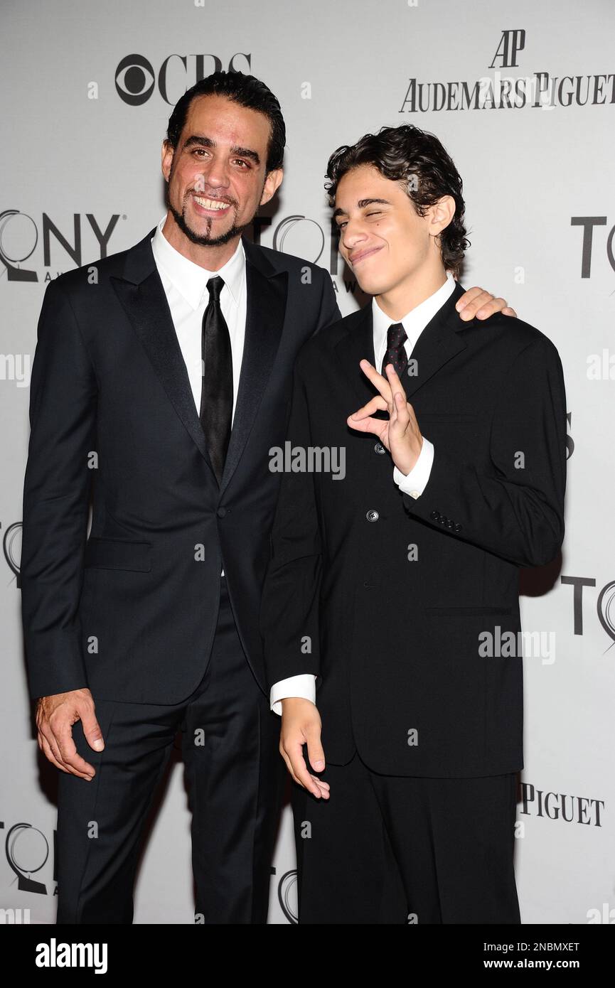 Bobby Cannavale, left, and his son Jake arrive at the 65th annual Tony ...