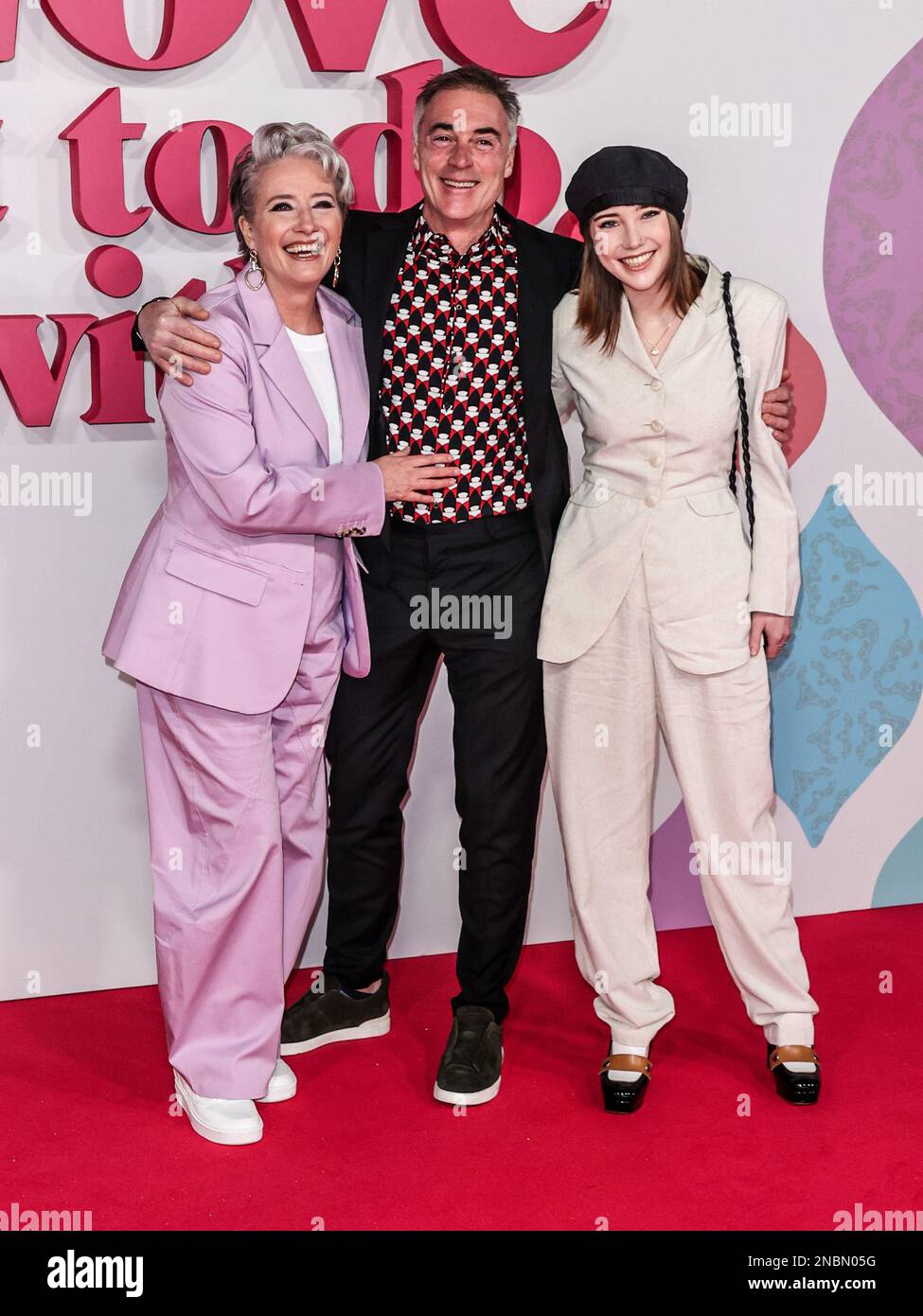 London, UK - 13 Feb 2023, Emma Thompson, Greg Wise and Gaia Wise attend ...