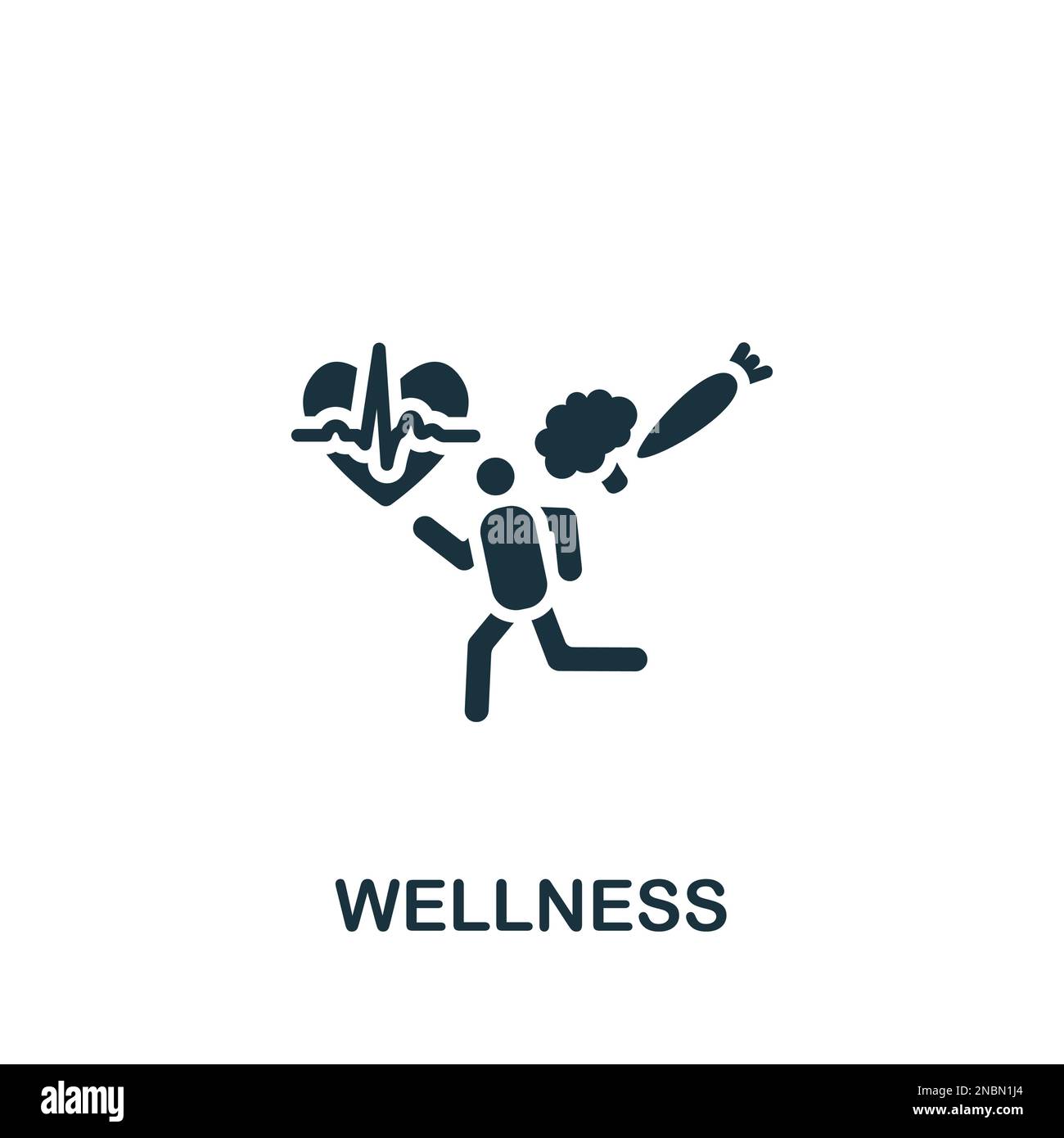 Wellness icon. Monochrome simple sign from employee benefits collection ...