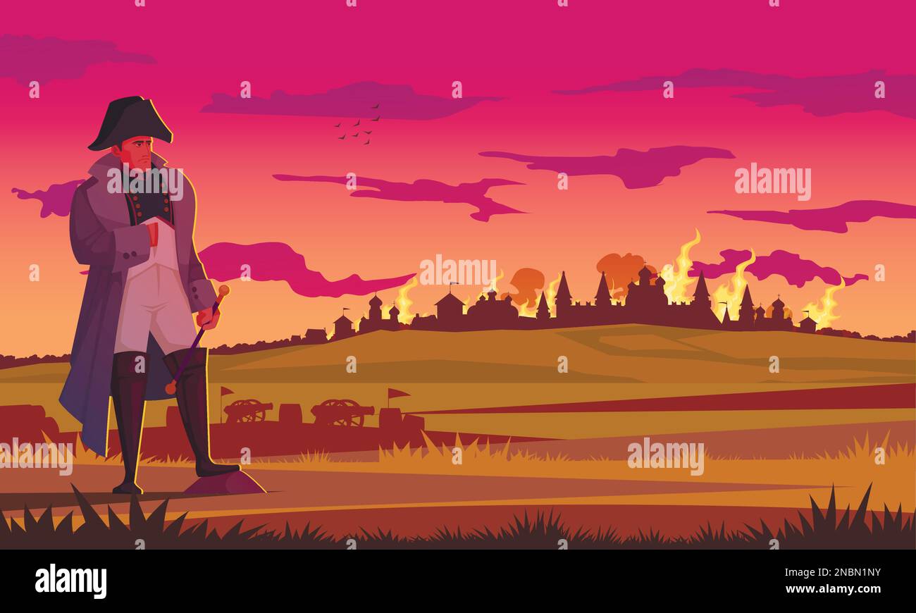 Famous historical people background with Napoleon Bonaparte flat vector ...