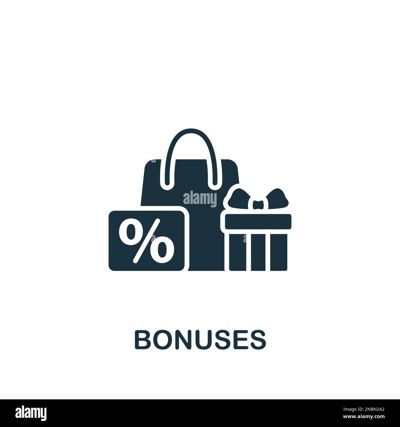 Bonuses icon. Monochrome simple sign from employee benefits collection ...