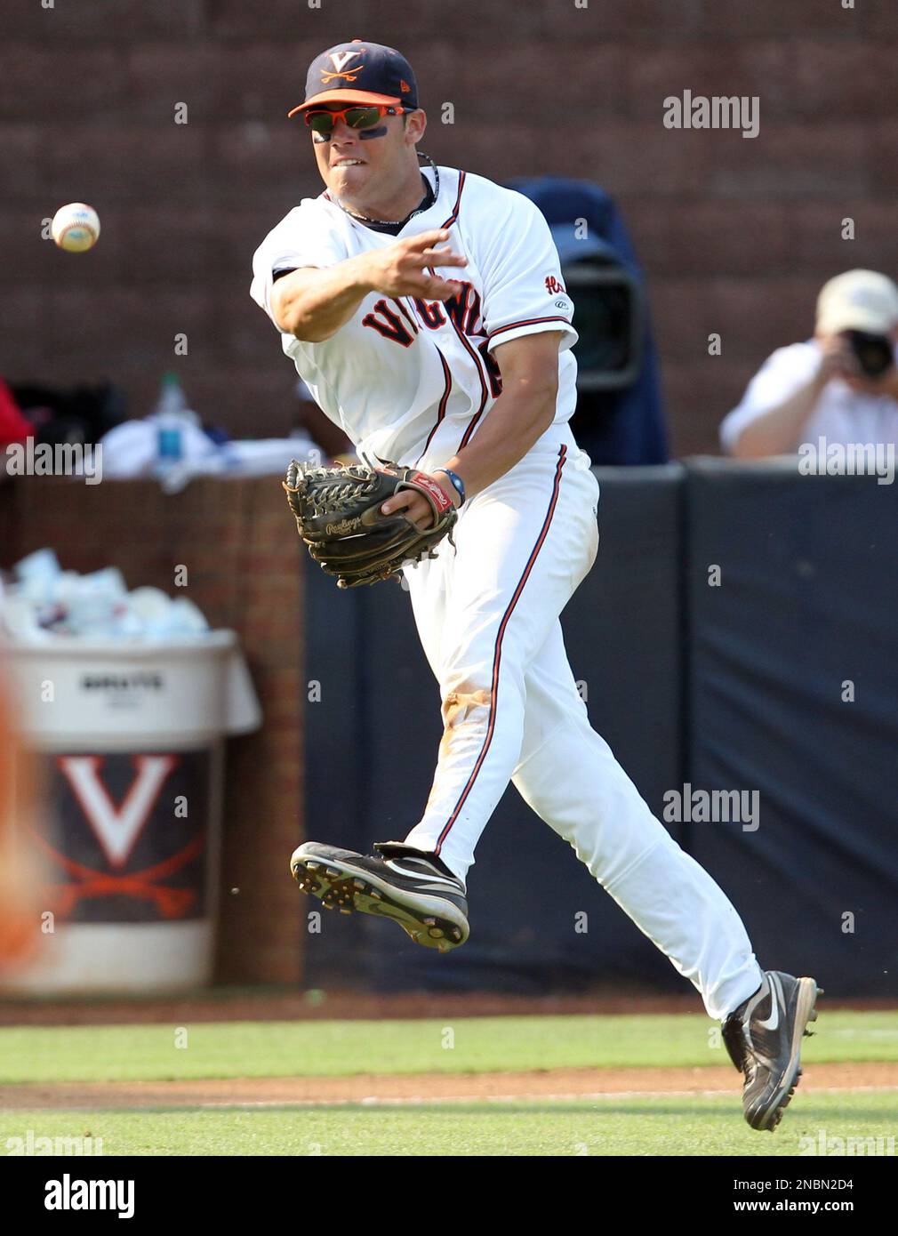 Virginia Steven Proscia throws to first base against UC Irvine during ...