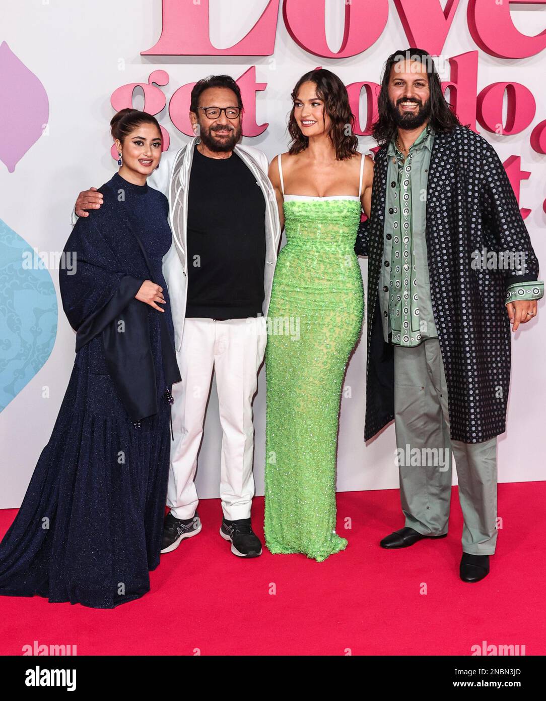 London, UK. 13th Feb, 2023. Sajal Aly, Shekhar Kapur, Lily James and ...