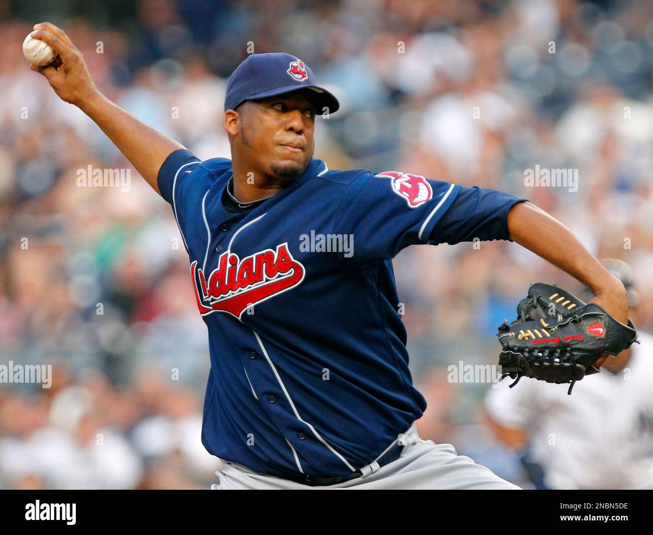 Cleveland Indians pitcher Fausto Carmona throws against the New York ...